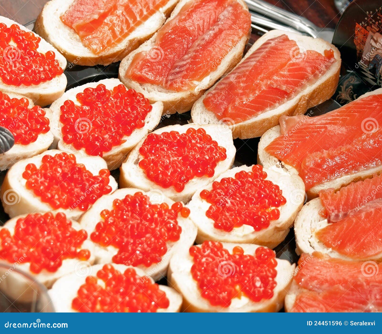Sandwiches caviar and fish stock photo. Image of luxury - 24451596