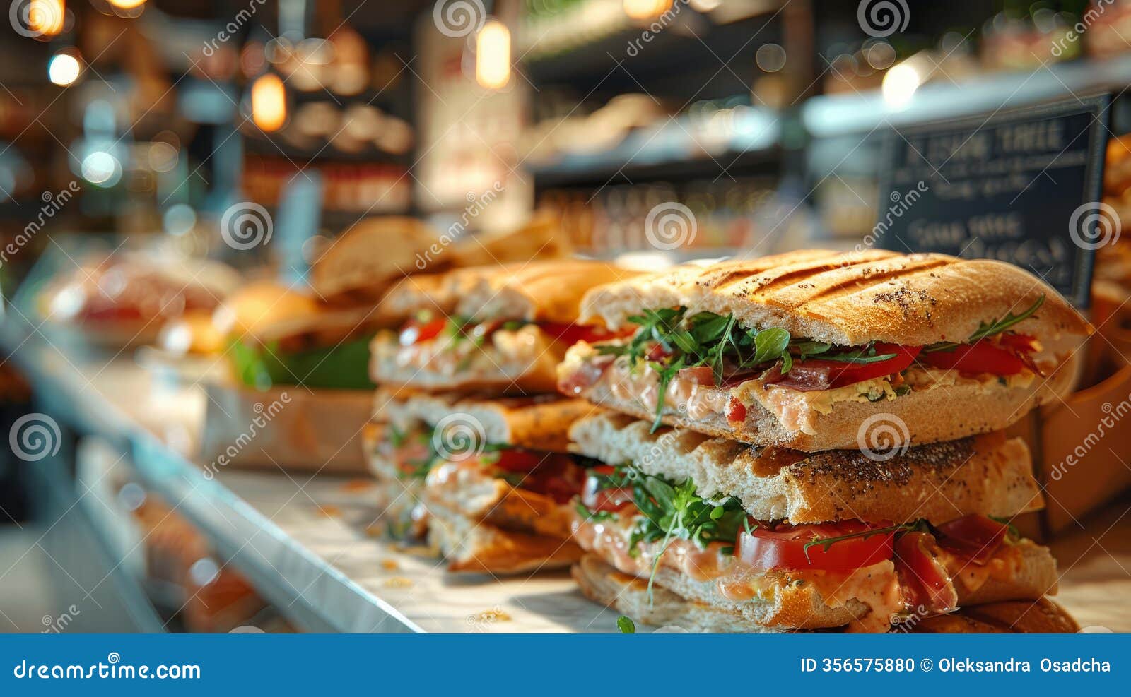 Sandwiches in a Deli Display. Stock Photo - Image of display, dining ...