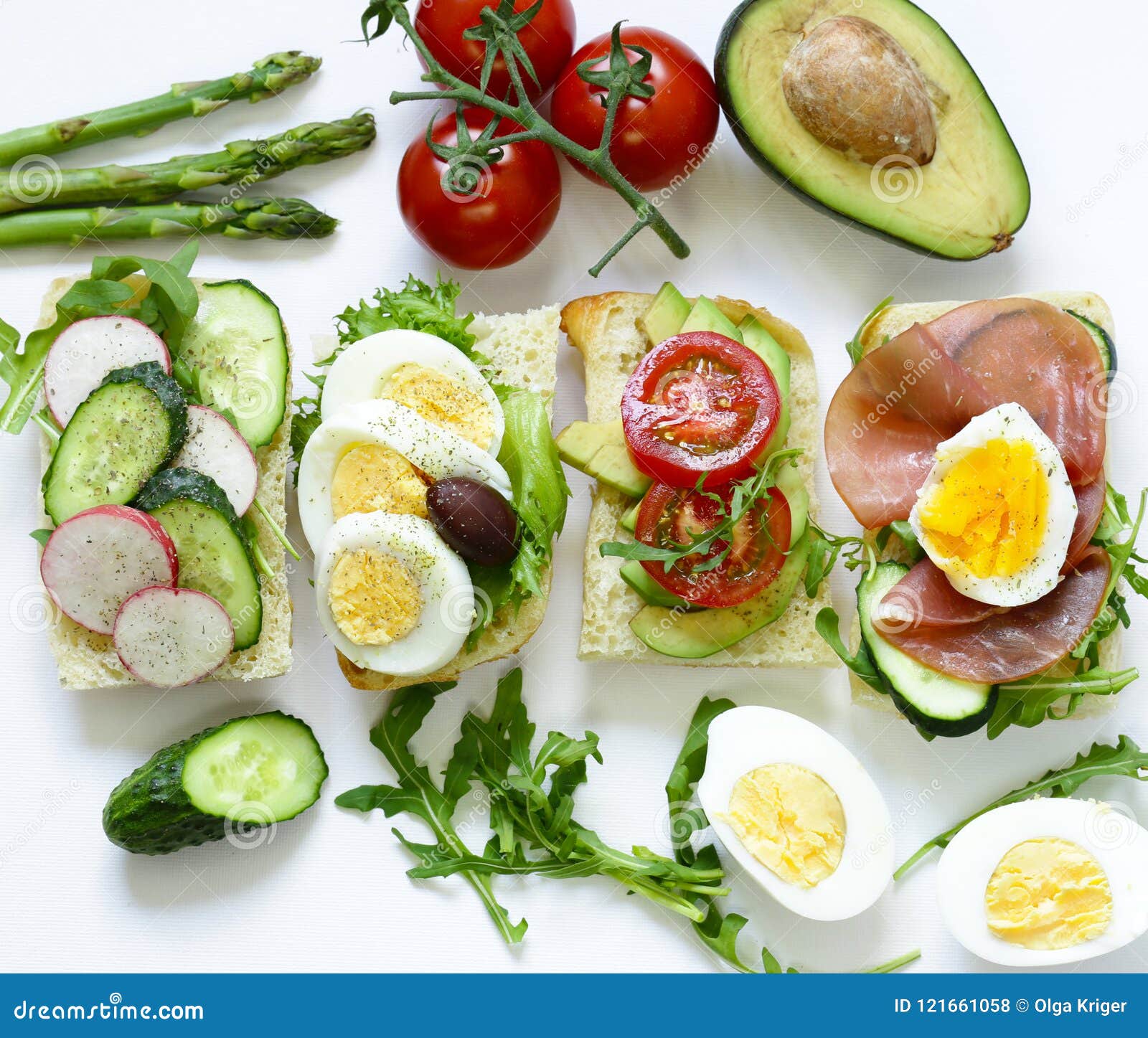 Sandwiches with Different Fillings Stock Photo - Image of lunch, food ...