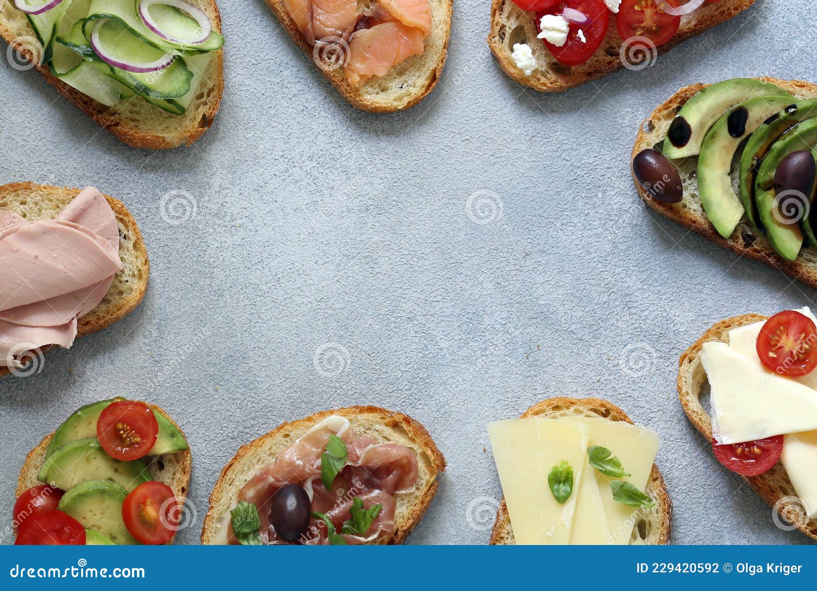 Sandwiches with Different Fillings Stock Photo - Image of snack ...