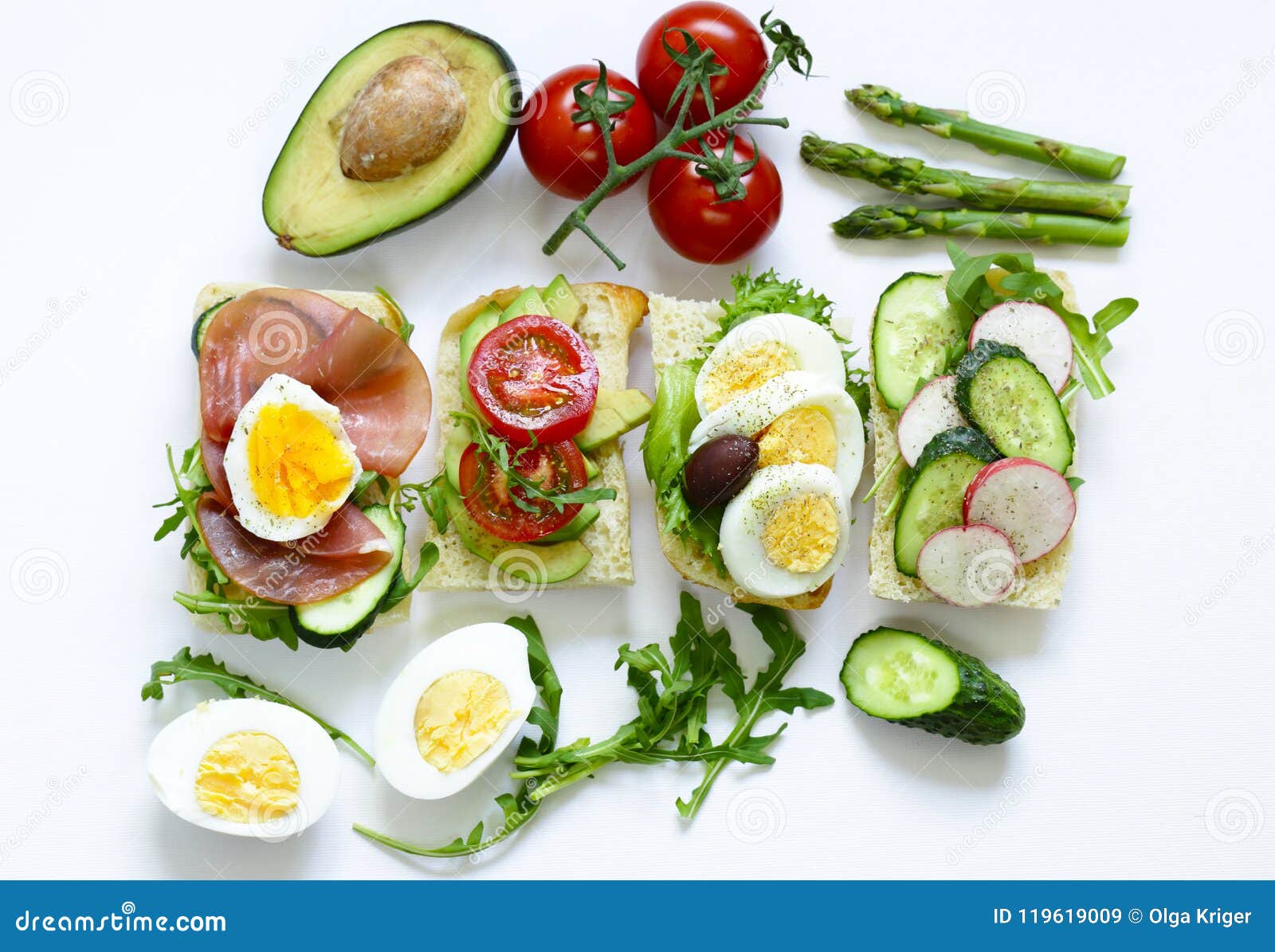 Sandwiches with Different Fillings Stock Image - Image of organic, food ...