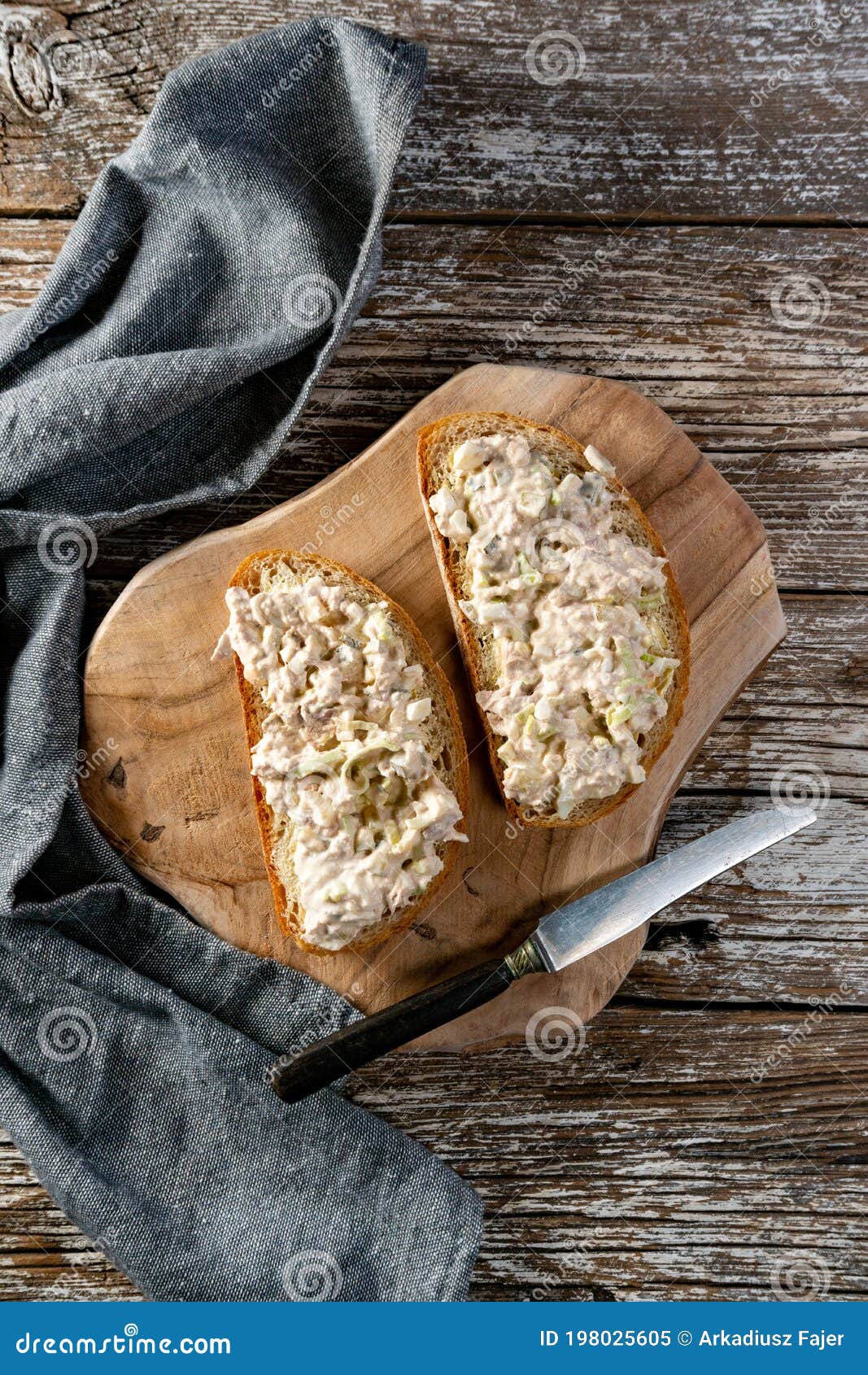 Sandwiches with Fresh Homemade Tuna Fish Paste Stock Image - Image of ...