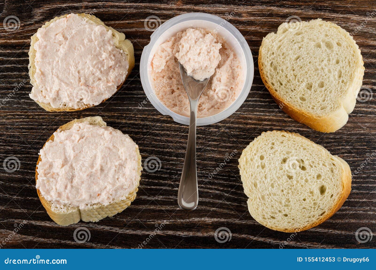 Sandwiches with Krill Paste, Jar with Krill Paste, Bread on Wooden ...