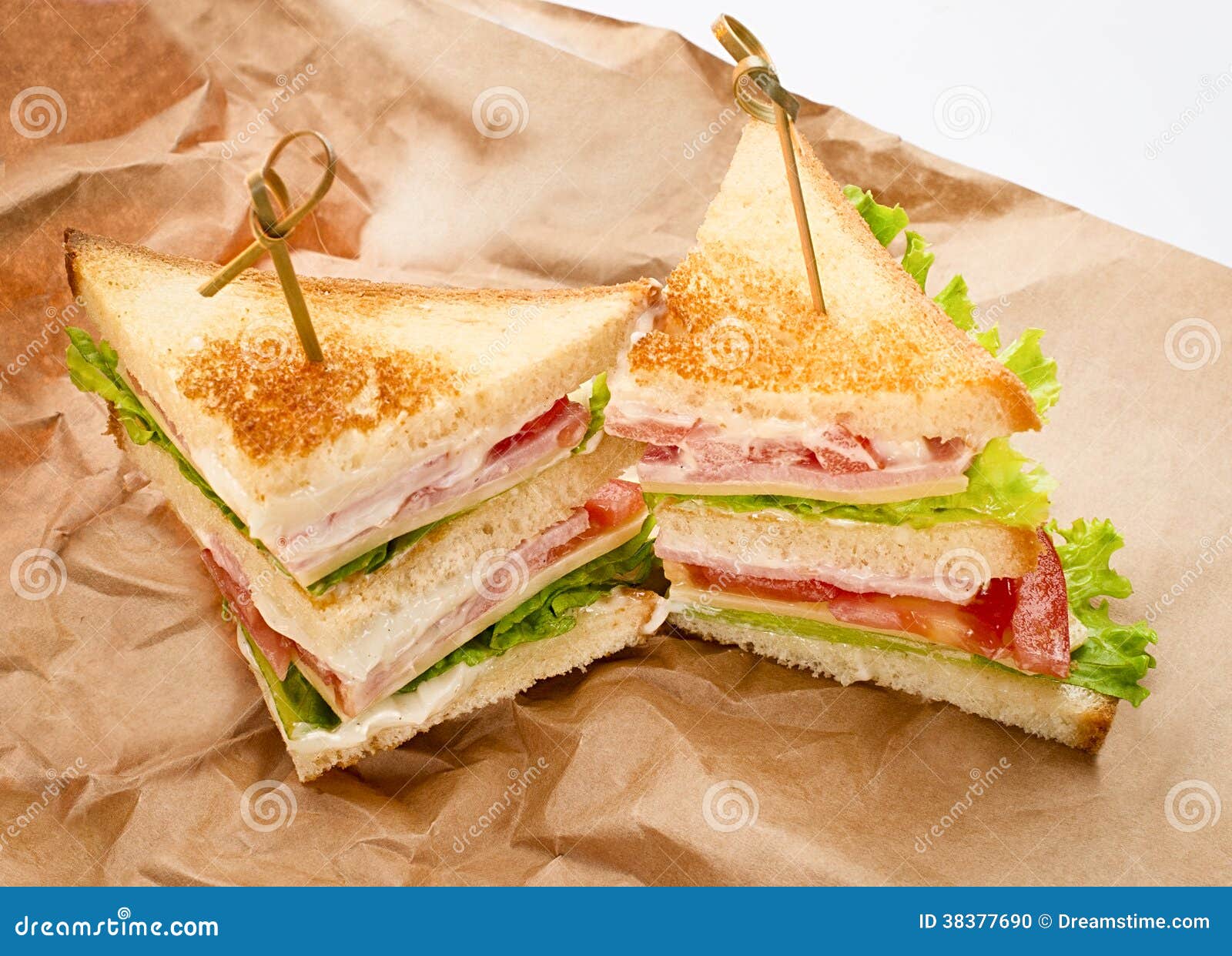 Sandwiches on paper stock photo. Image of sandwich, fresh - 38377690