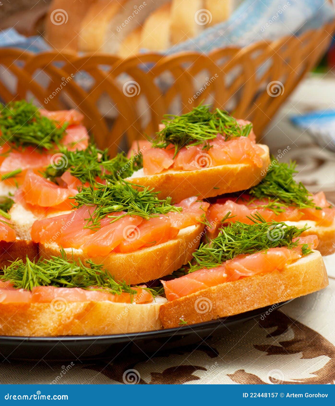 Sandwiches with red fish stock image. Image of meat, fennel - 22448157