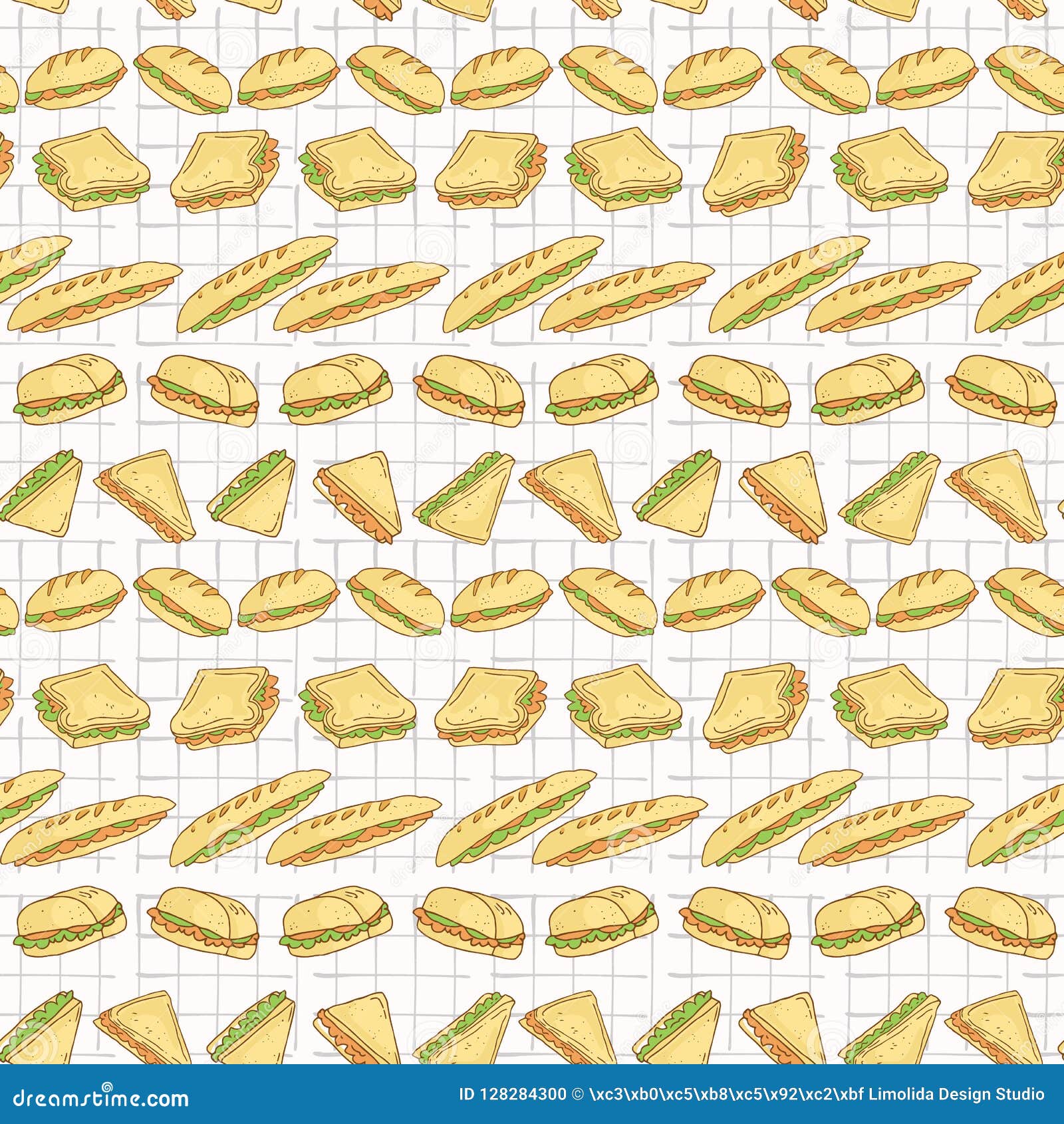 Sandwiches Set Stripes Seamless Vector Pattern, Hand Drawn Stock Vector ... Sandwiches Set Stripes Seamless Vector Pattern, Hand Drawn Stock Vector ...