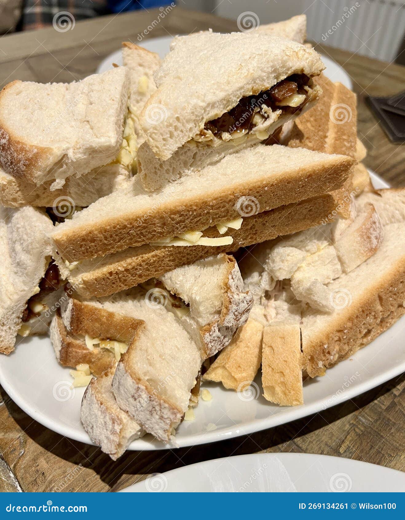 Sandwiches stock image. Image of sliced, white, crust - 269134261