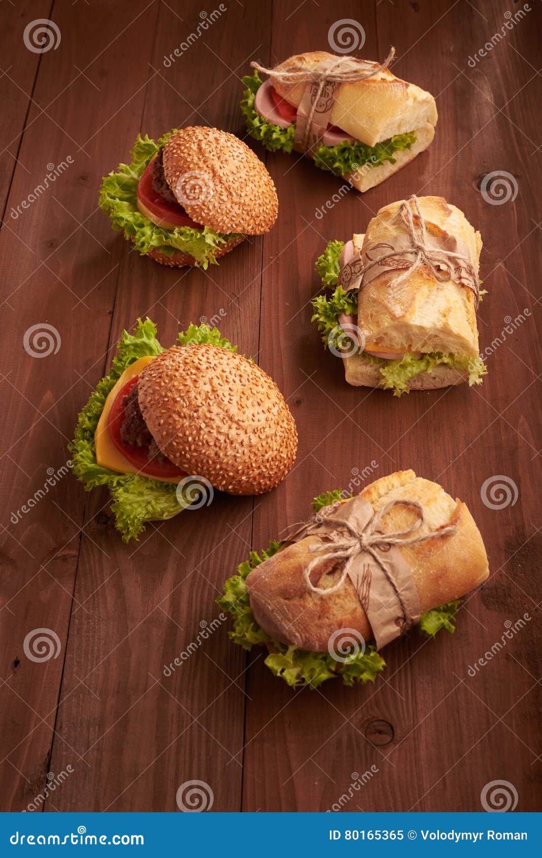 Sandwiches on the table stock image. Image of cheeseburger - 80165365