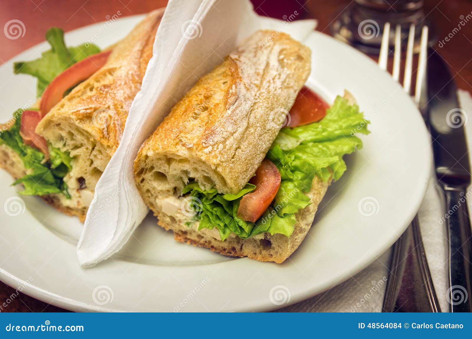 Sandwish on Table stock photo. Image of fresh, meat, food - 48564084