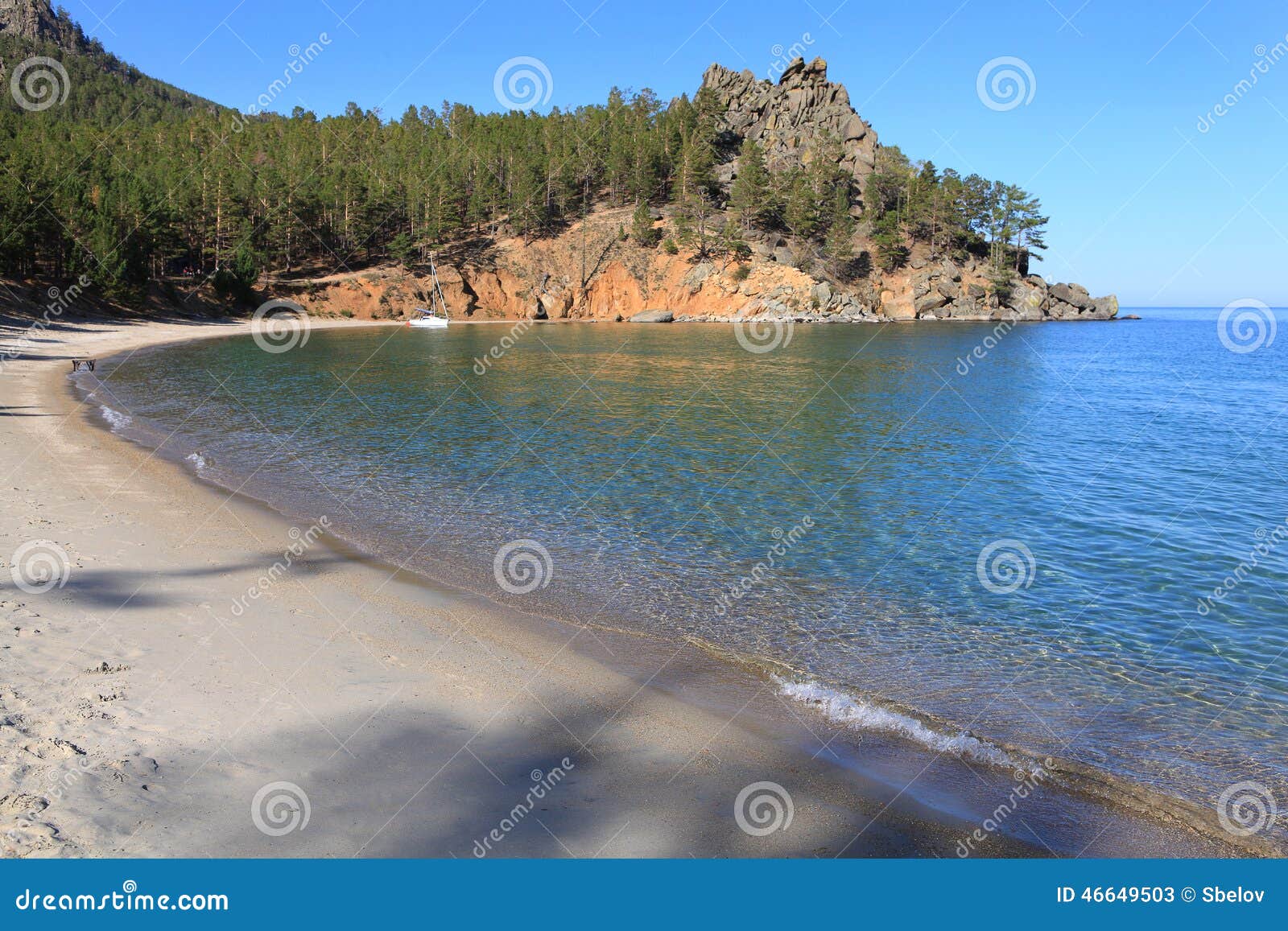 Sandy Bay on Lake Baikal stock image. Image of pure, mountain - 46649503