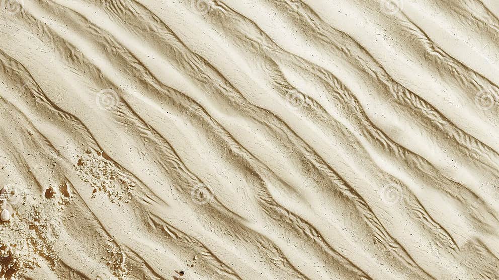 Sandy Beach with Abstract Wave Patterns Forming a Unique Sand Texture ...