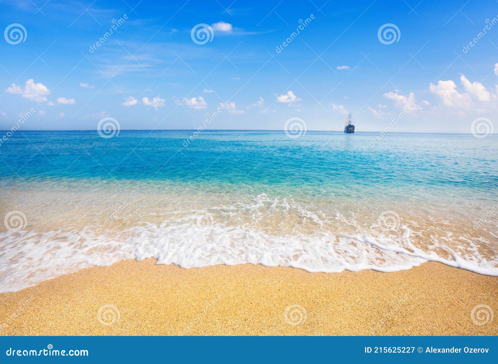 Sandy Beach and Beautiful Tropical Sea Stock Image - Image of beautiful ...