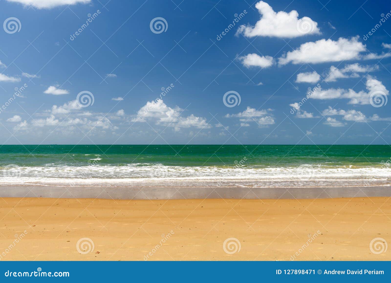 Sandy beach with blue sky stock image. Image of nature - 127898471