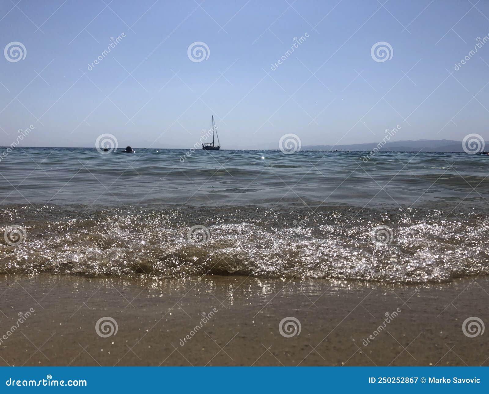 Sandy Beach in Greece with Clear Water Stock Image - Image of rocky ...