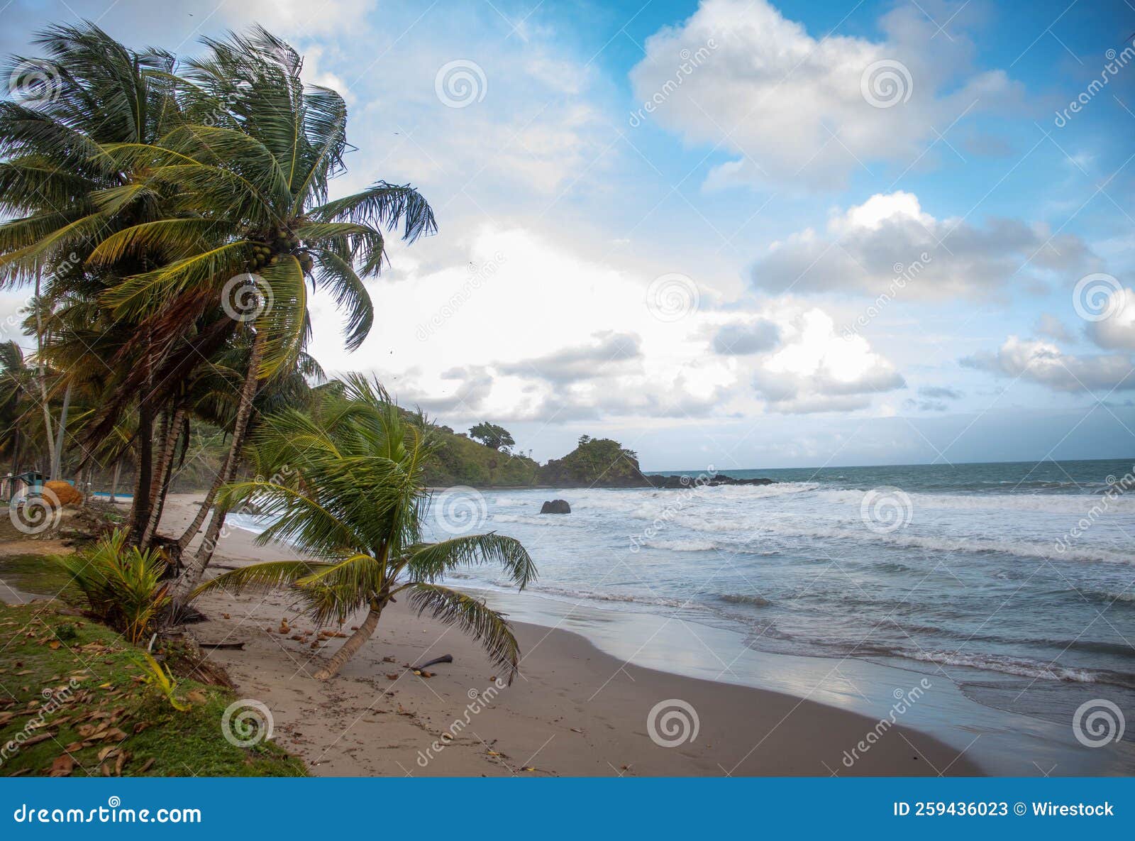 Sandy Beach in an Island on a Windy Day Stock Image - Image of travel ...