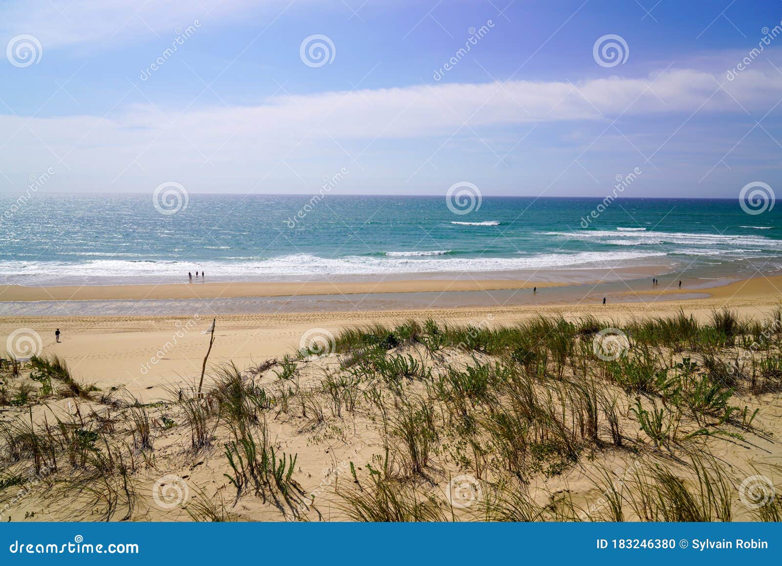 Sandy Beach Landscape of the Atlantic Coast of France Stock Photo ...