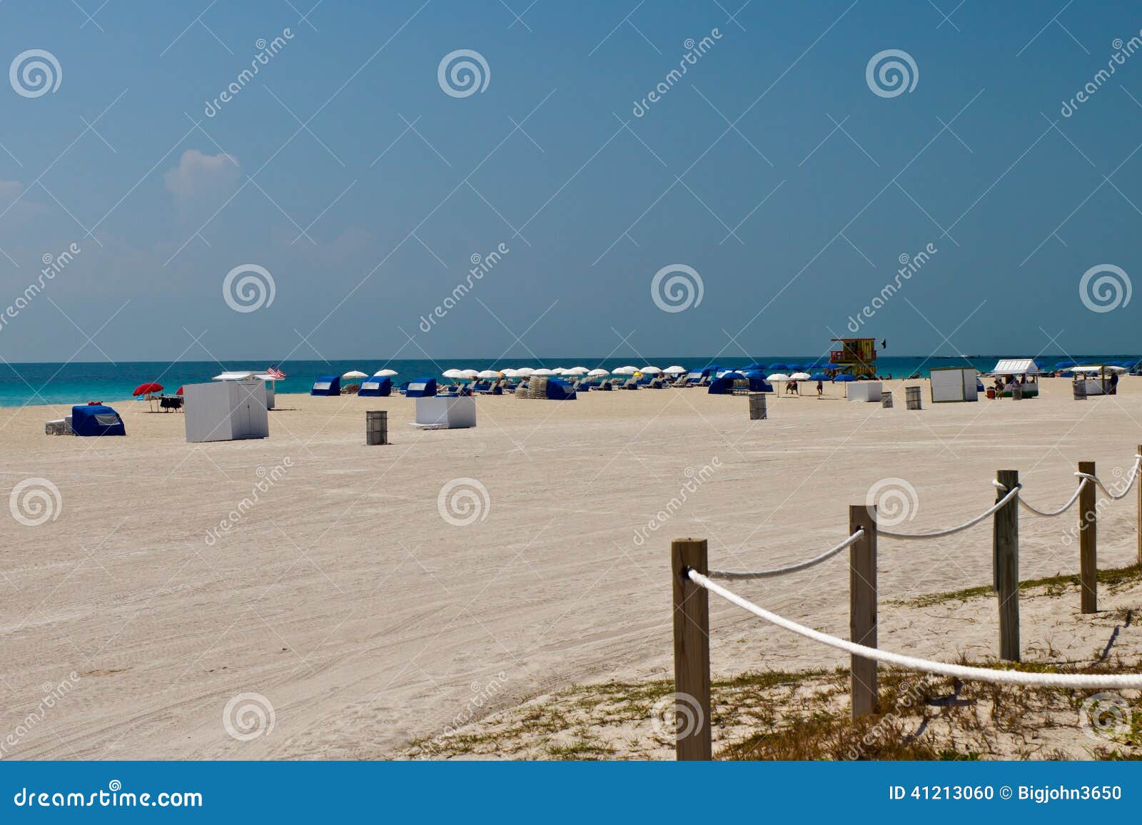 Sandy Beach in Miami, Florida Stock Photo - Image of coast, vacation ...