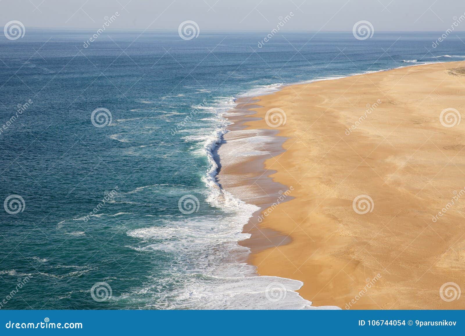 Sandy Beach of the Ocean, Side View. Stock Photo - Image of sandy ...