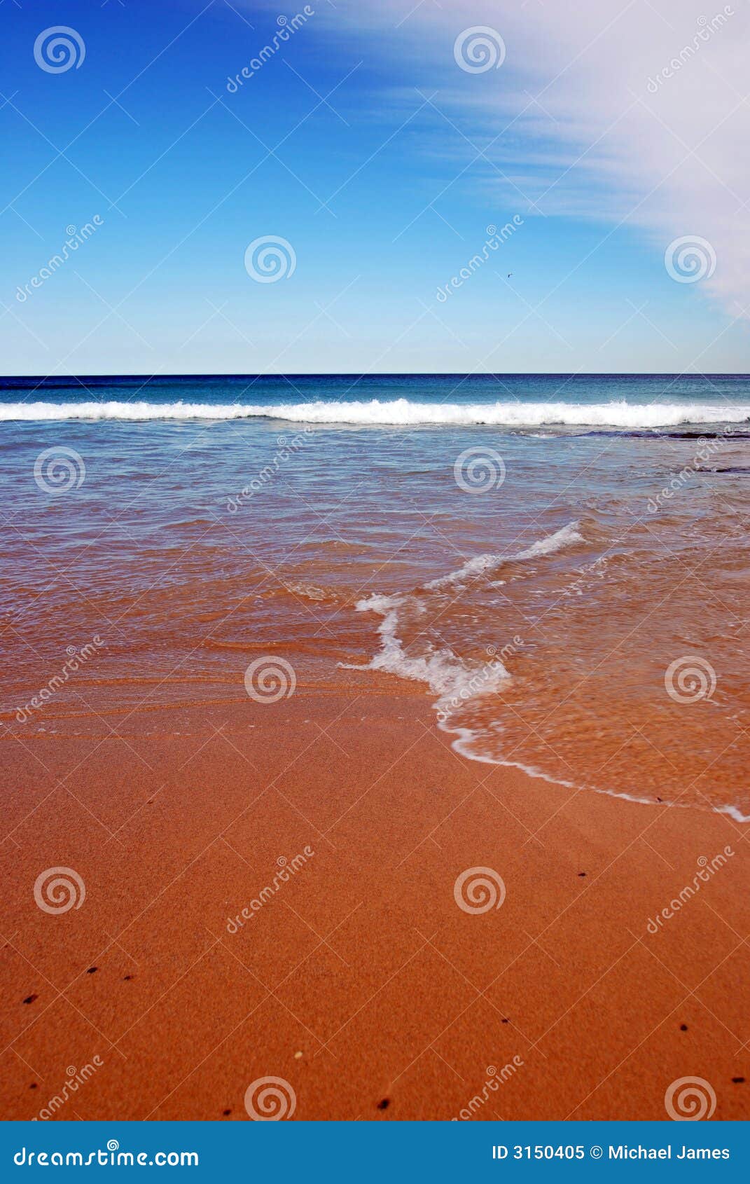 Sandy beach and ocean view stock image. Image of ocean - 3150405