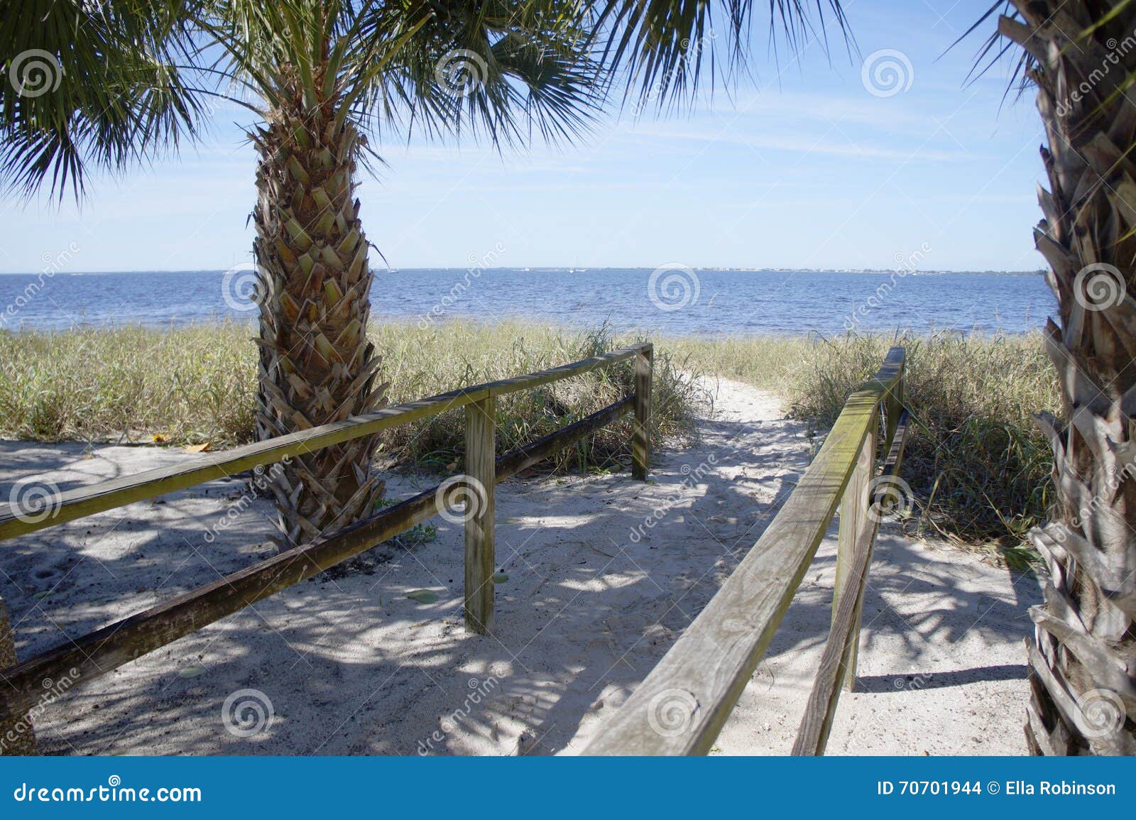 Sandy beach path stock photo. Image of beach, railings - 70701944