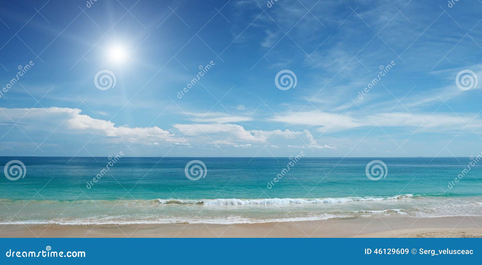 Sandy beach and sun stock image. Image of orange, ocean - 46129609