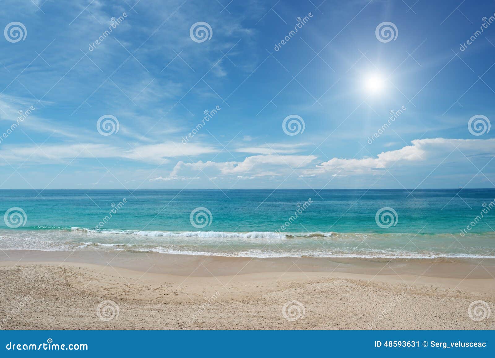 Sandy beach and sun stock image. Image of natural, dawn - 48593631