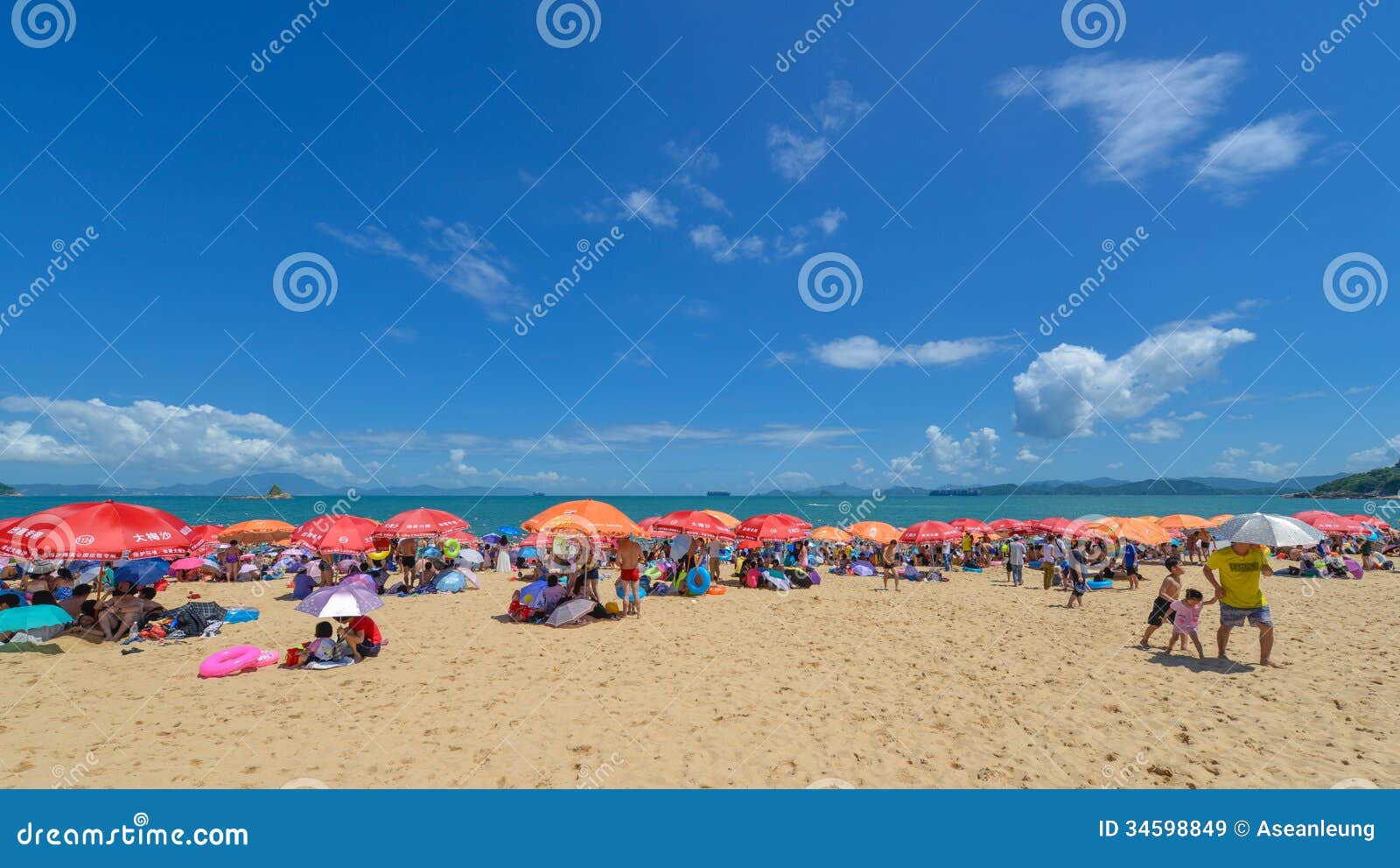 Sandy beach, swimming pool editorial stock image. Image of leisure ...