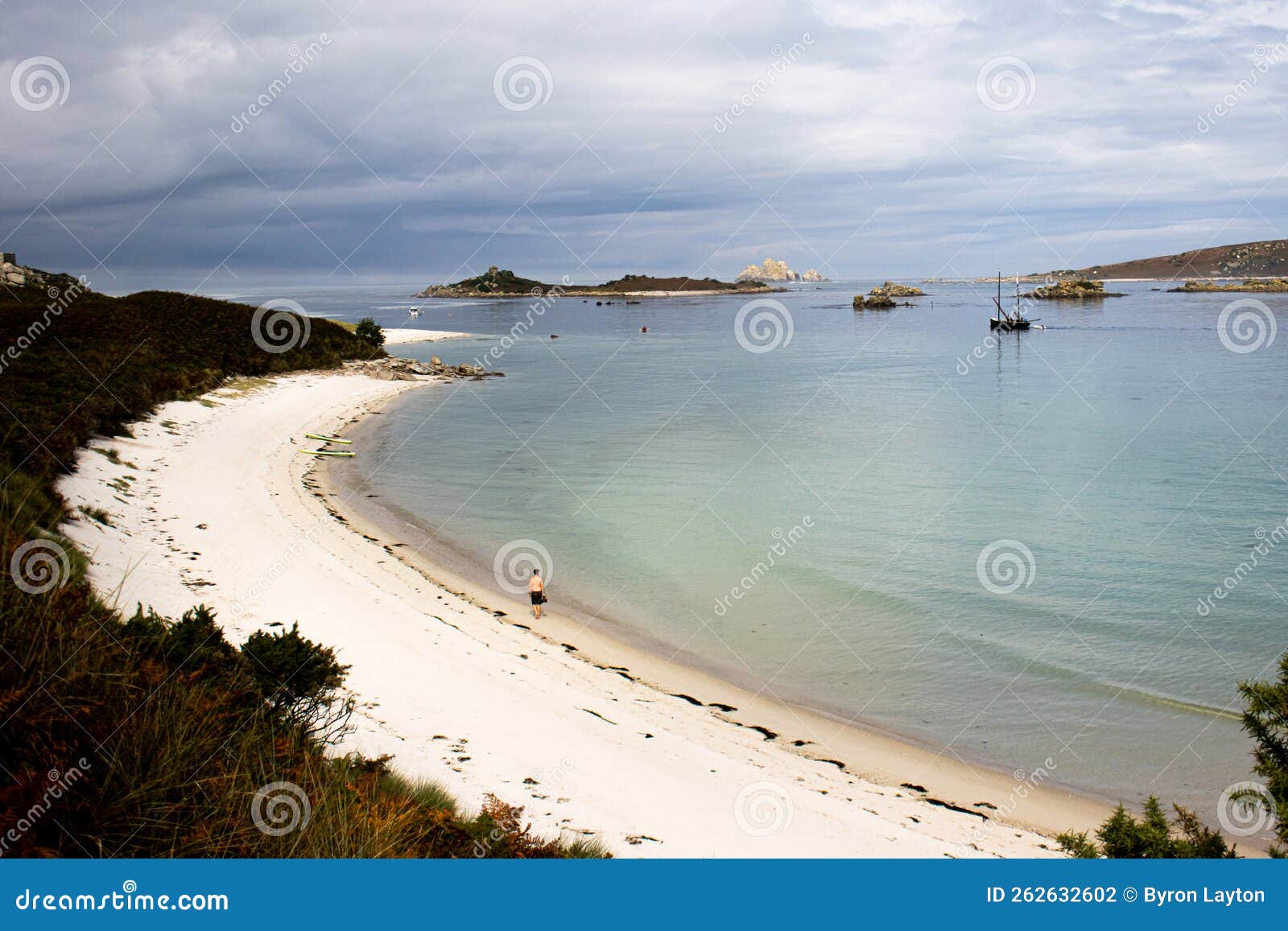 A Sandy Beach on Tresco in the Scilly Islands Stock Photo - Image of ...