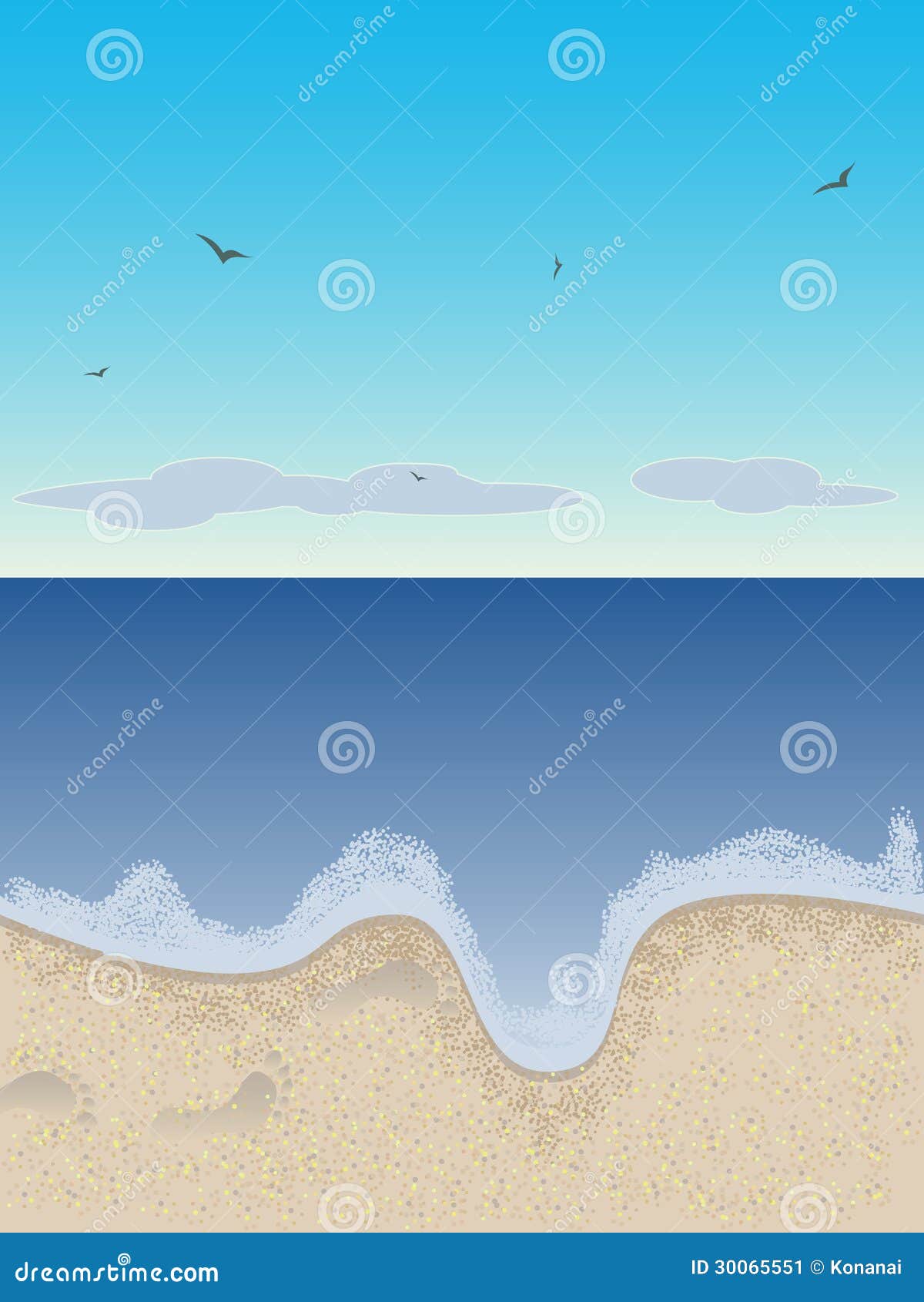 Sandy beach stock vector. Illustration of beach, sand - 30065551