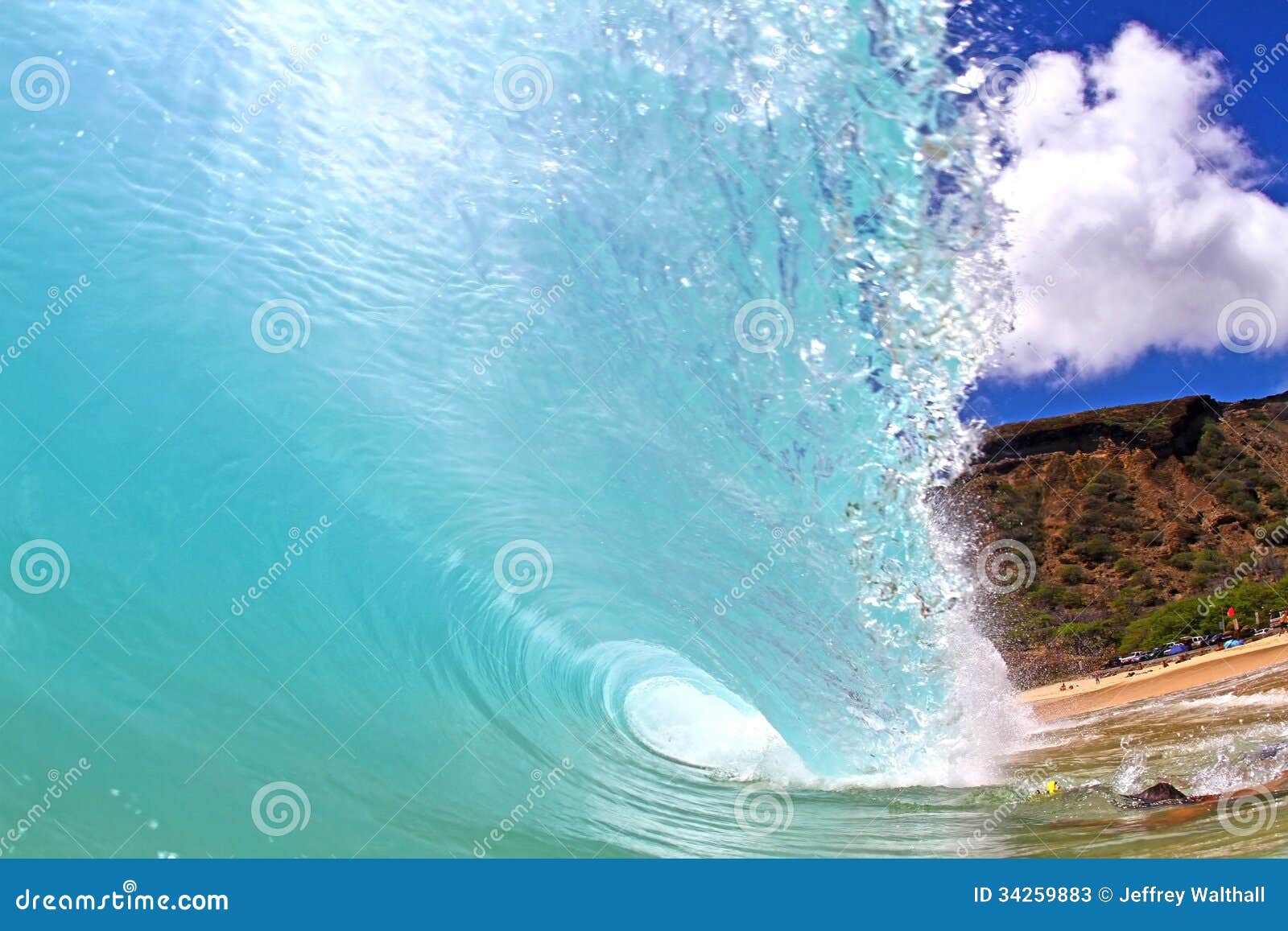 Sandy Beach Wave image stock. Image du scénique, aquatique - 34259883