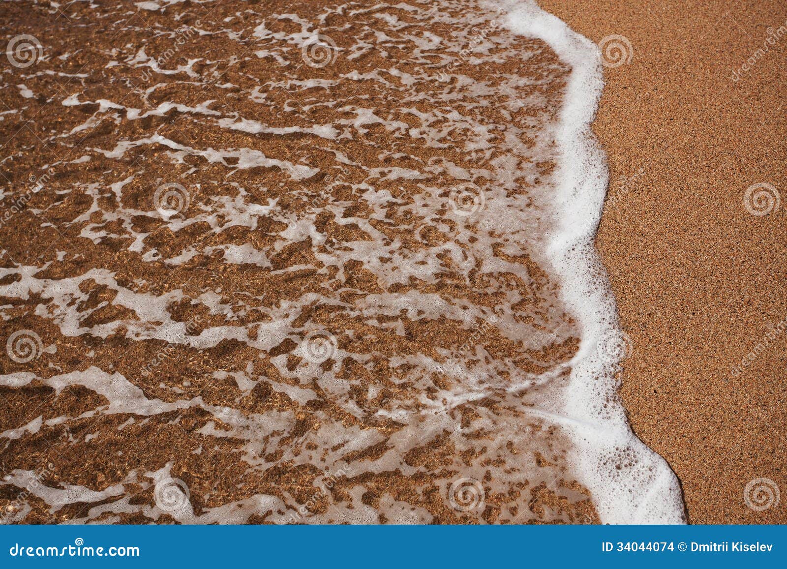 Sandy Beach with a Wave Coming Up Stock Photo - Image of outdoors ...