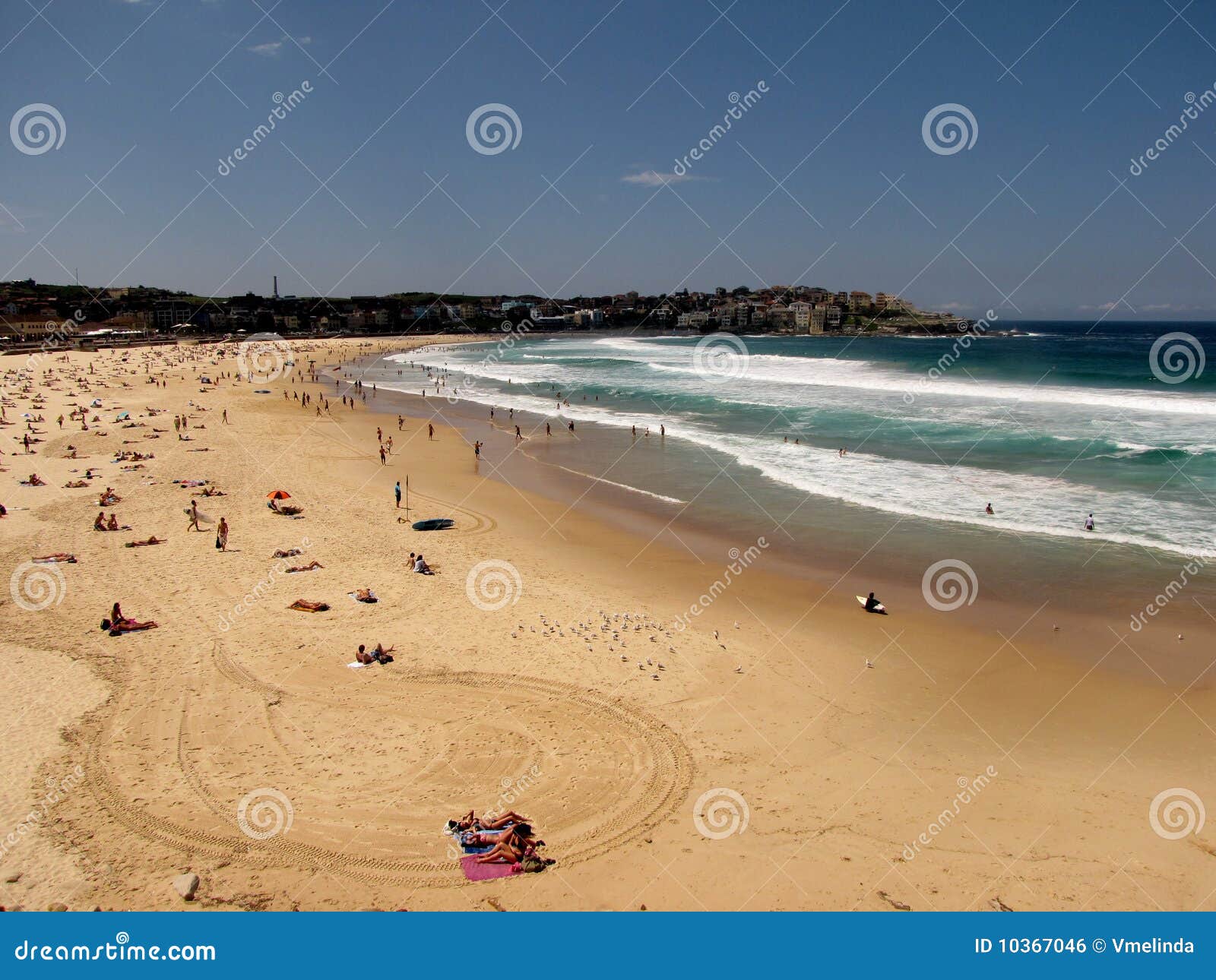 Sandy Bondi Beach stock photo. Image of blue, tanners - 10367046