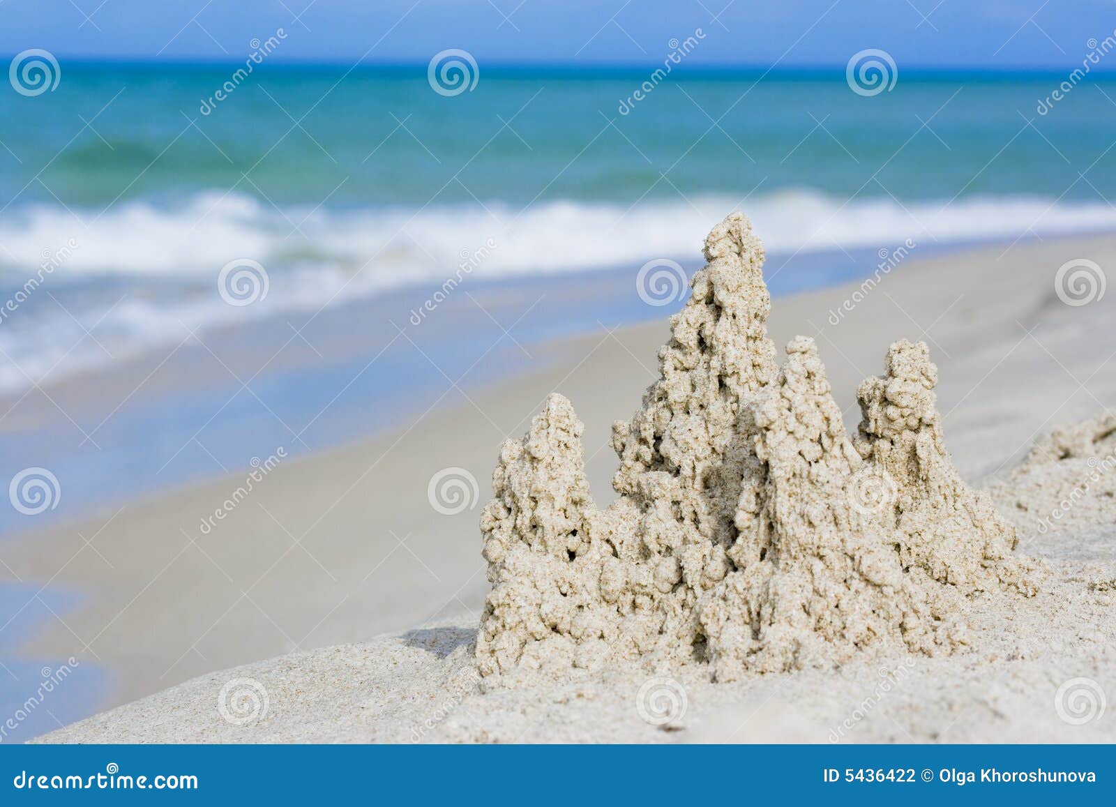 Sandy castle stock photo. Image of summer, ocean, structure - 5436422