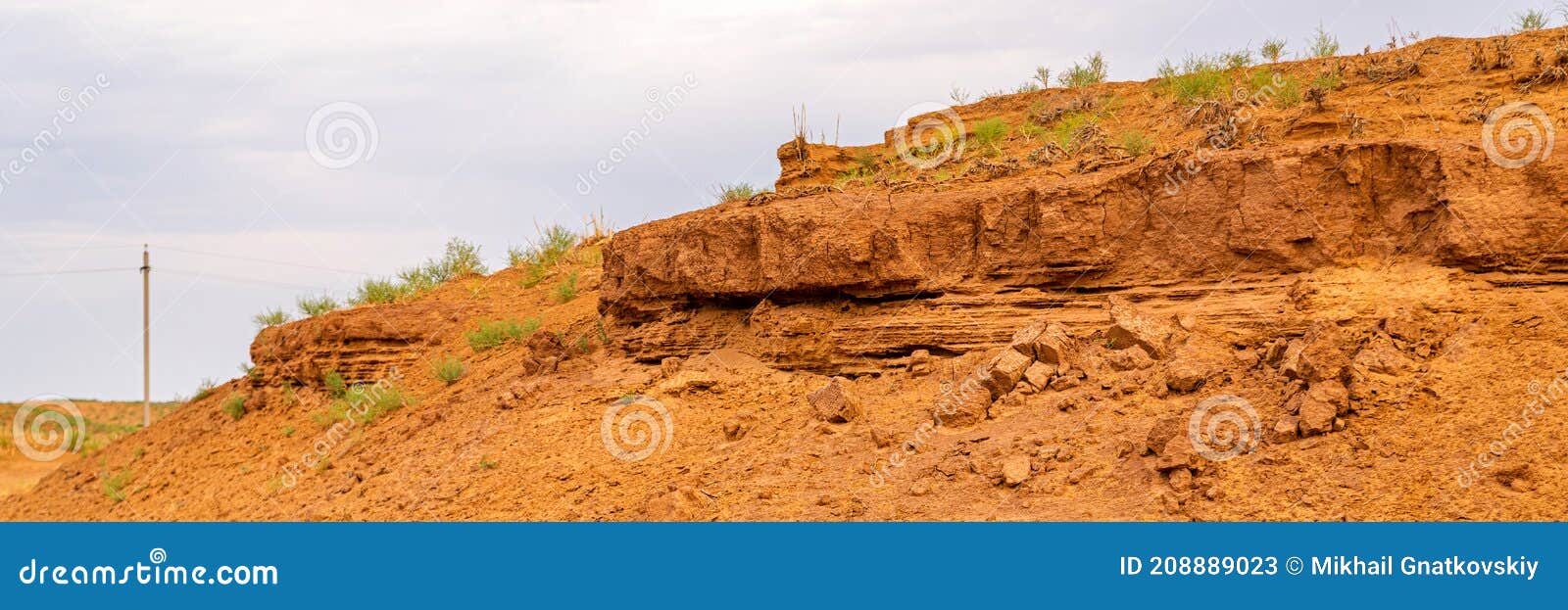 Sandy Cliff with Layers of Soil Stock Image - Image of wall, sandstone ...