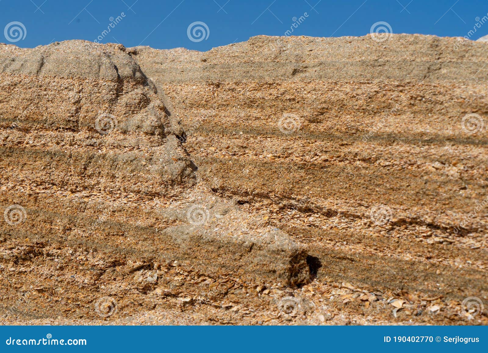 Sandy Cliff. Small Sandy Wall Stock Photo - Image of layered, detail ...