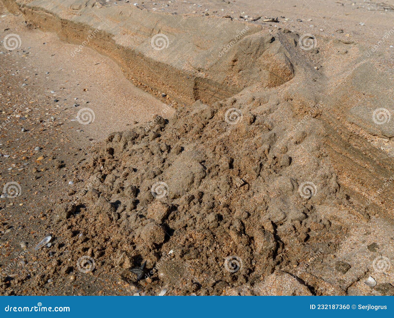 Sandy Cliff. Small Sandy Wall Stock Photo - Image of landscape, grunge ...