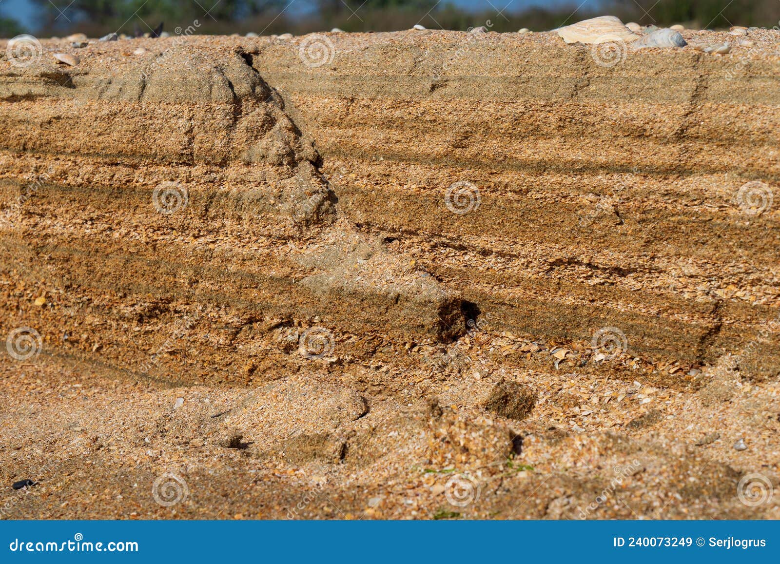 Sandy Cliff. Small Sandy Wall Stock Image - Image of grit, erosion ...