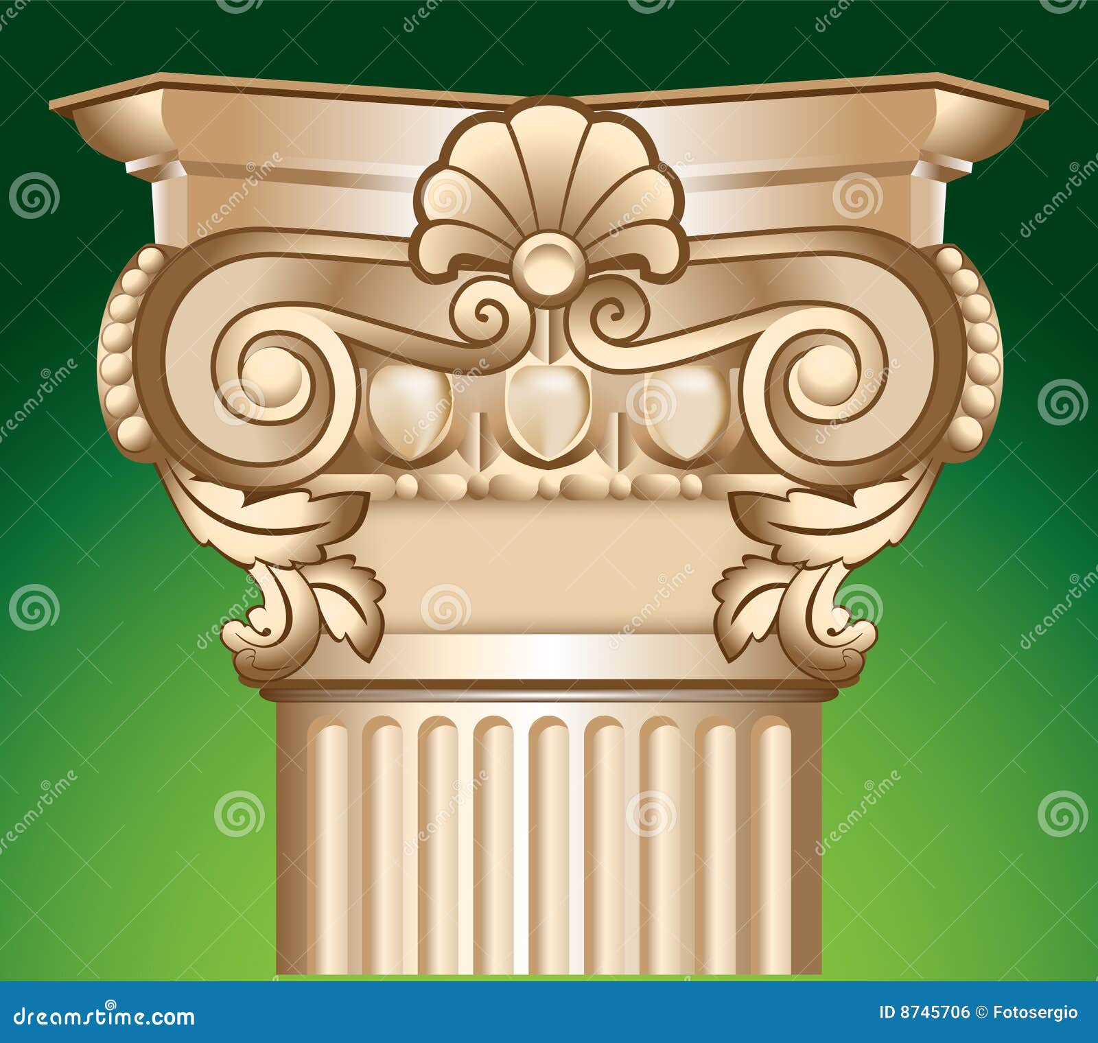 Sandy Column Top Capital Vector Illustration Stock Vector ...