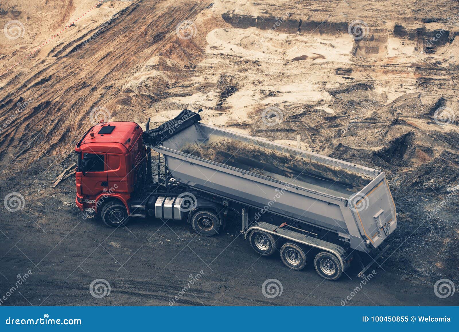 Construction Site Dump Truck Stock Image - Image of industry, duty ...
