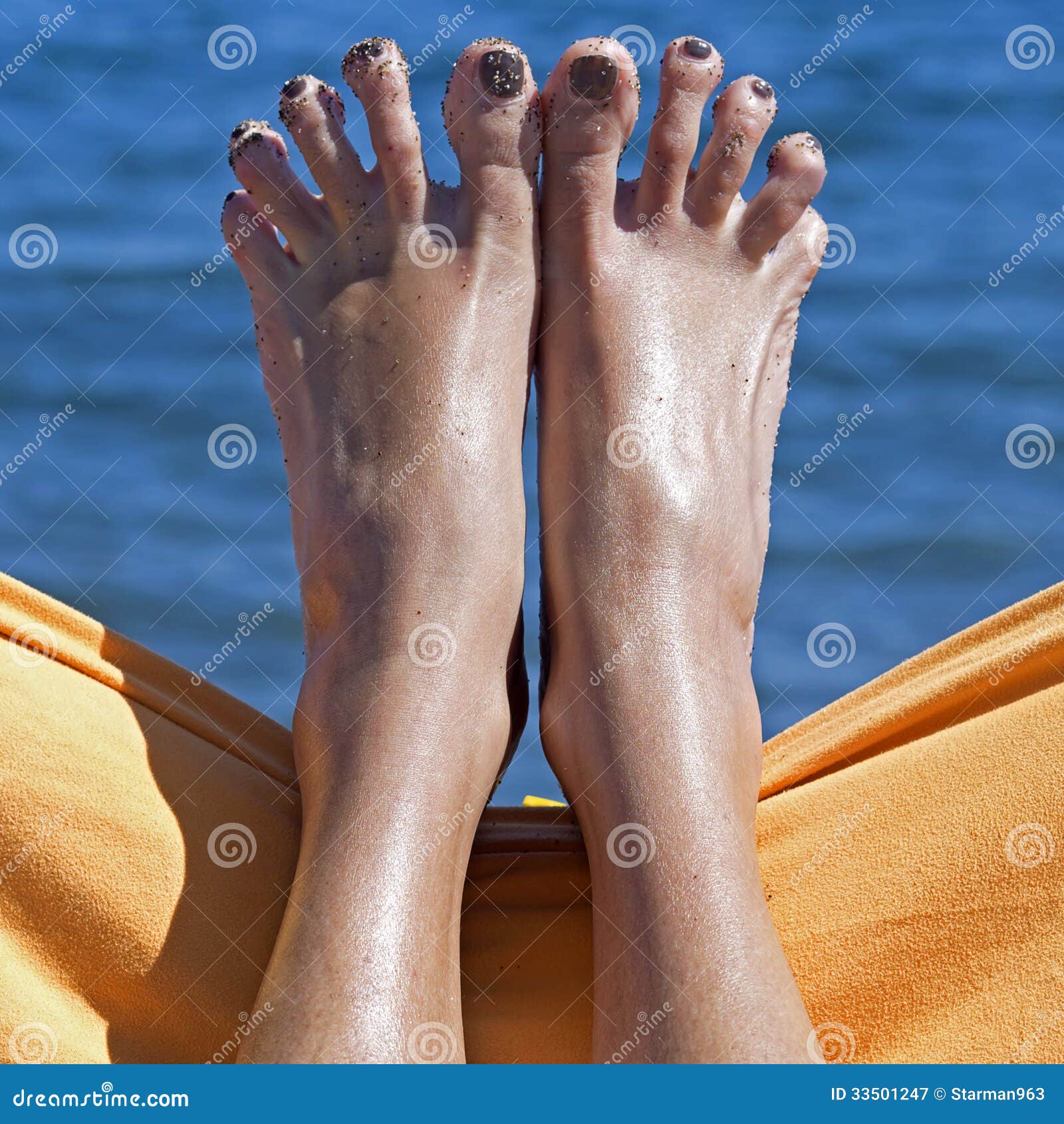 Sandy Crazy Woman Toes on the Beach Stock Image - Image of relax, pair ...