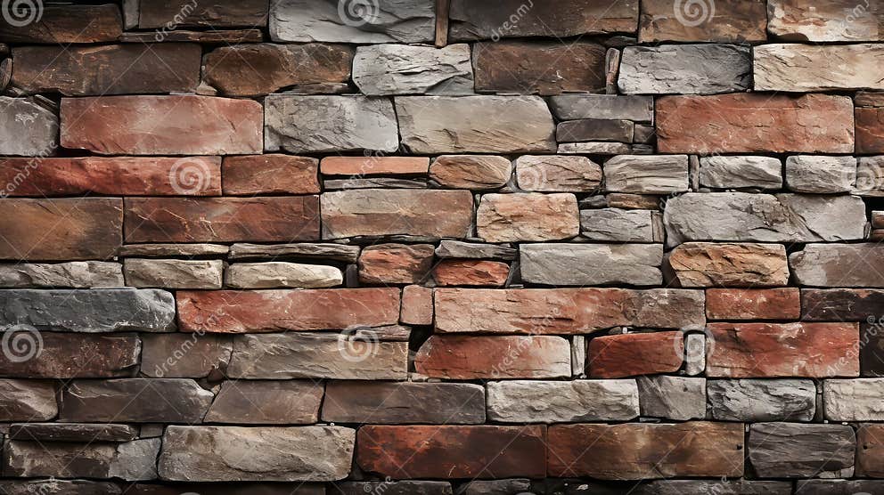 Contemporary Diy Stone Wall: Light Crimson and Dark Bronze Stock ...