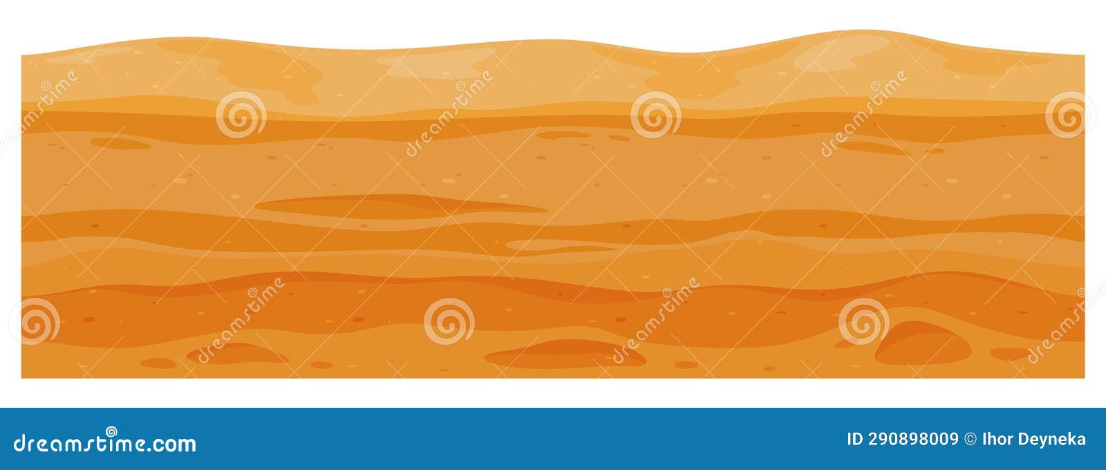 Sandy Desert Ground in Section with Different Layers. Seamless Pattern ...