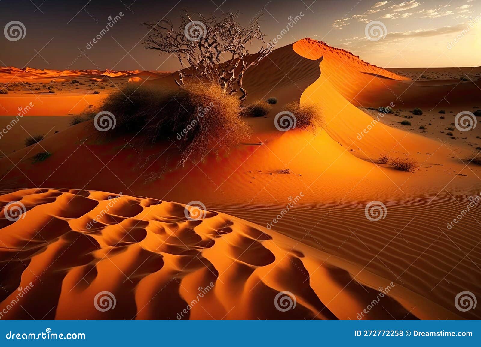 Sandy desert stock illustration. Illustration of copy - 272772258