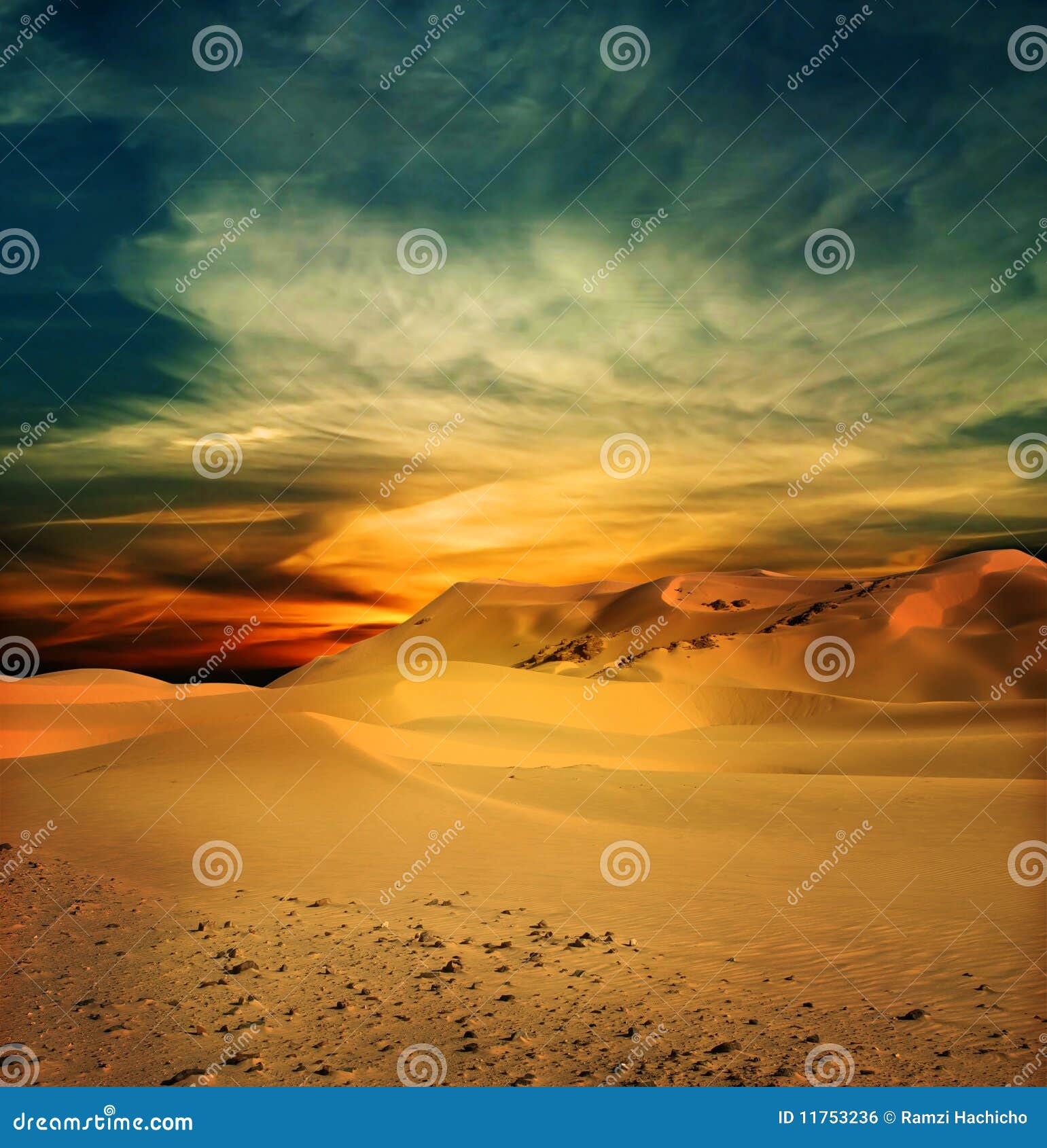 Sandy Desert at Sunset Time Stock Photo - Image of african, beauty ...