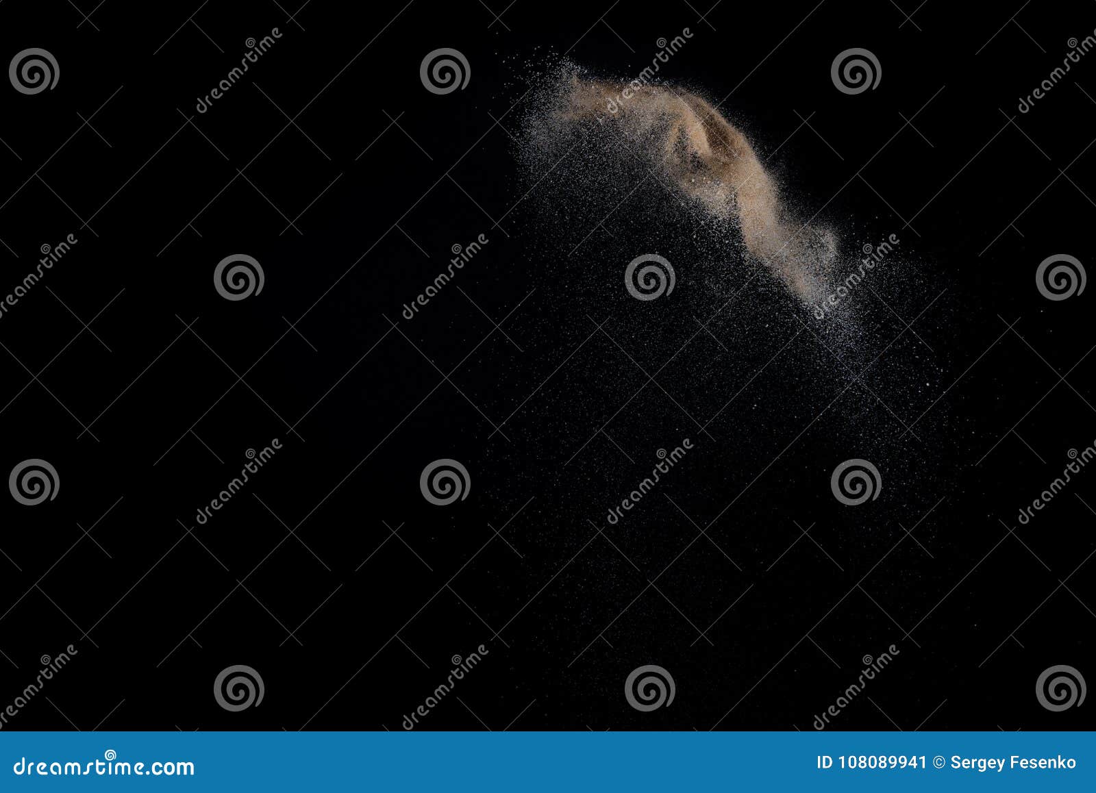 Sandy Explosion Isolated on Black Background. Stock Image - Image of ...