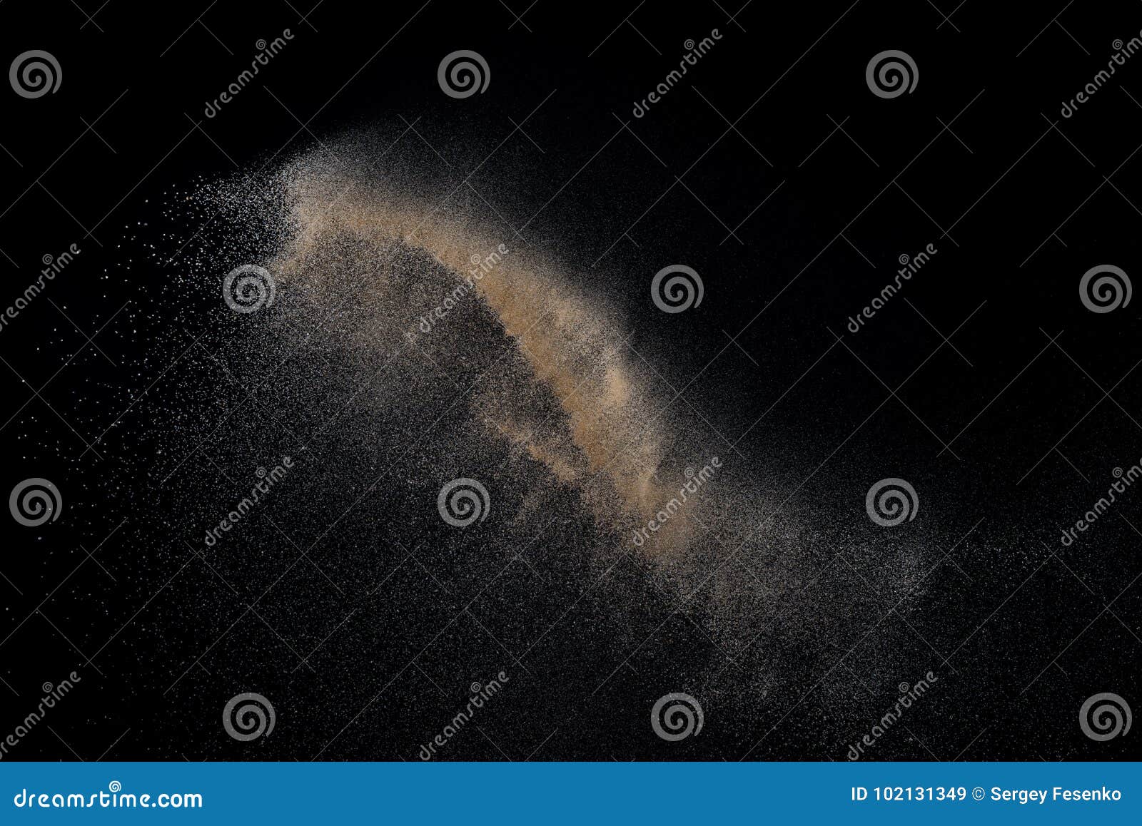 Sandy Explosion Isolated On Black Background. Royalty-Free Stock Photo ...