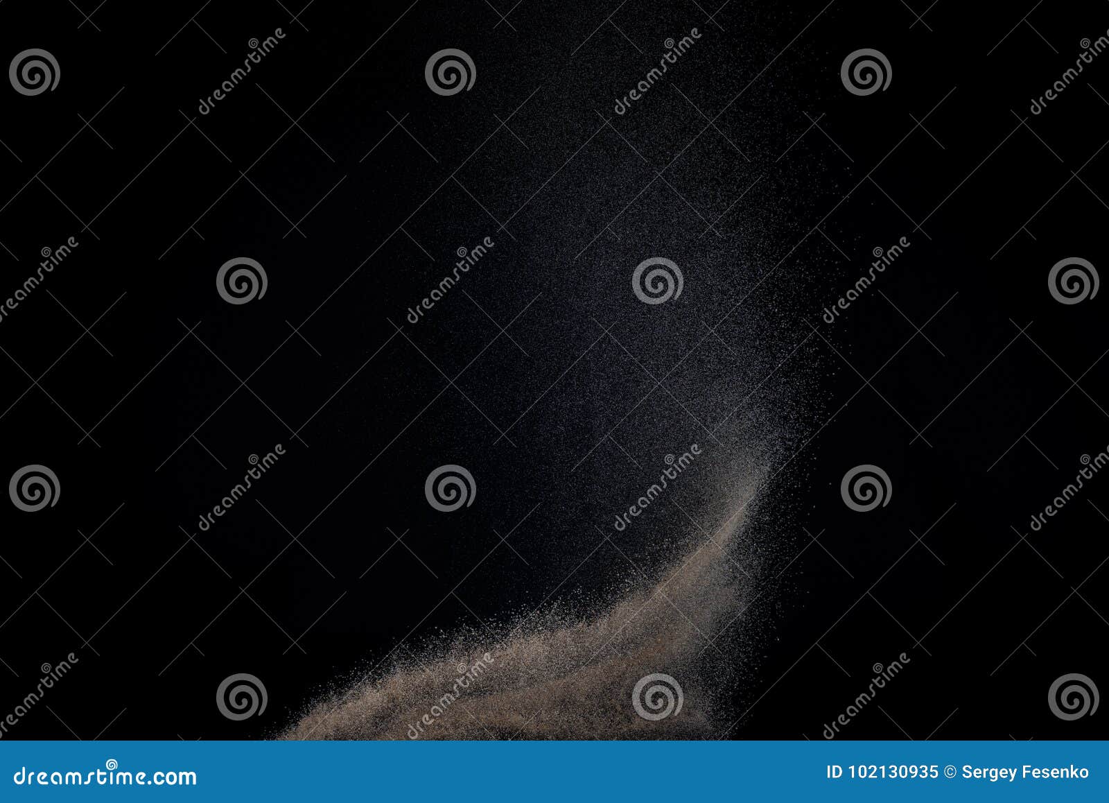 Sandy Explosion Isolated on Black Background. Stock Image - Image of ...