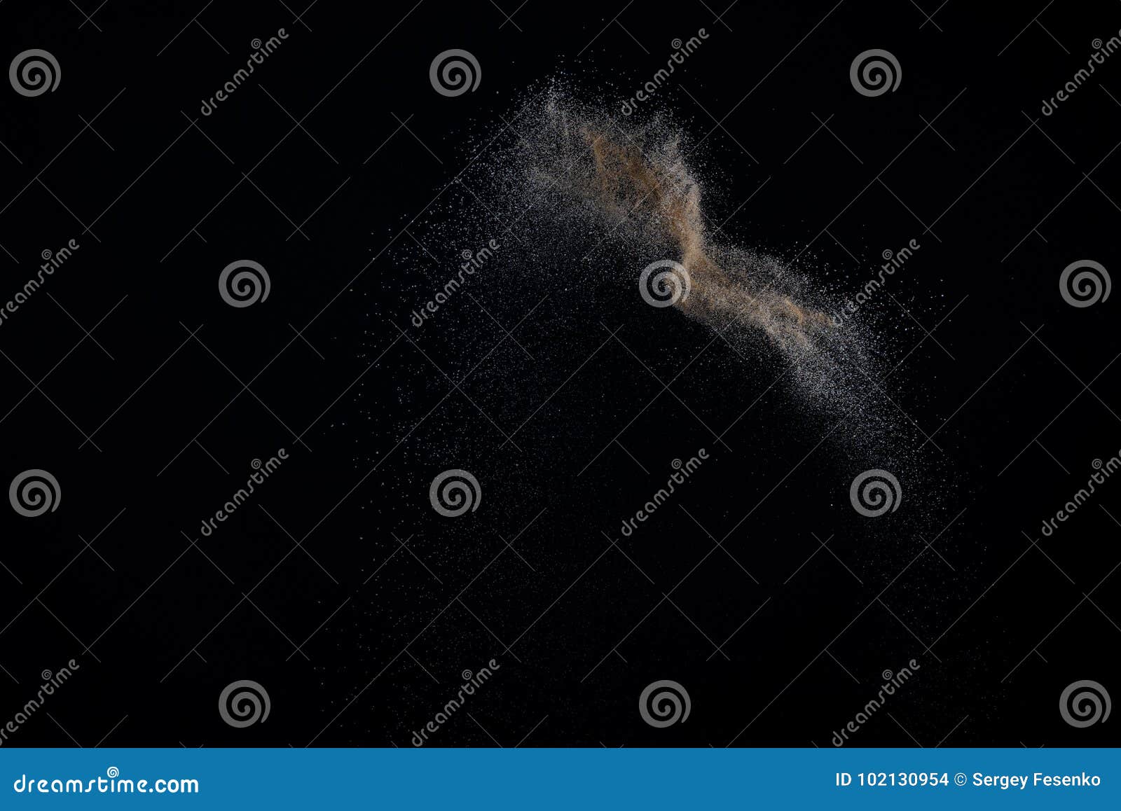 Sandy Explosion Isolated on Black Background. Stock Photo - Image of ...