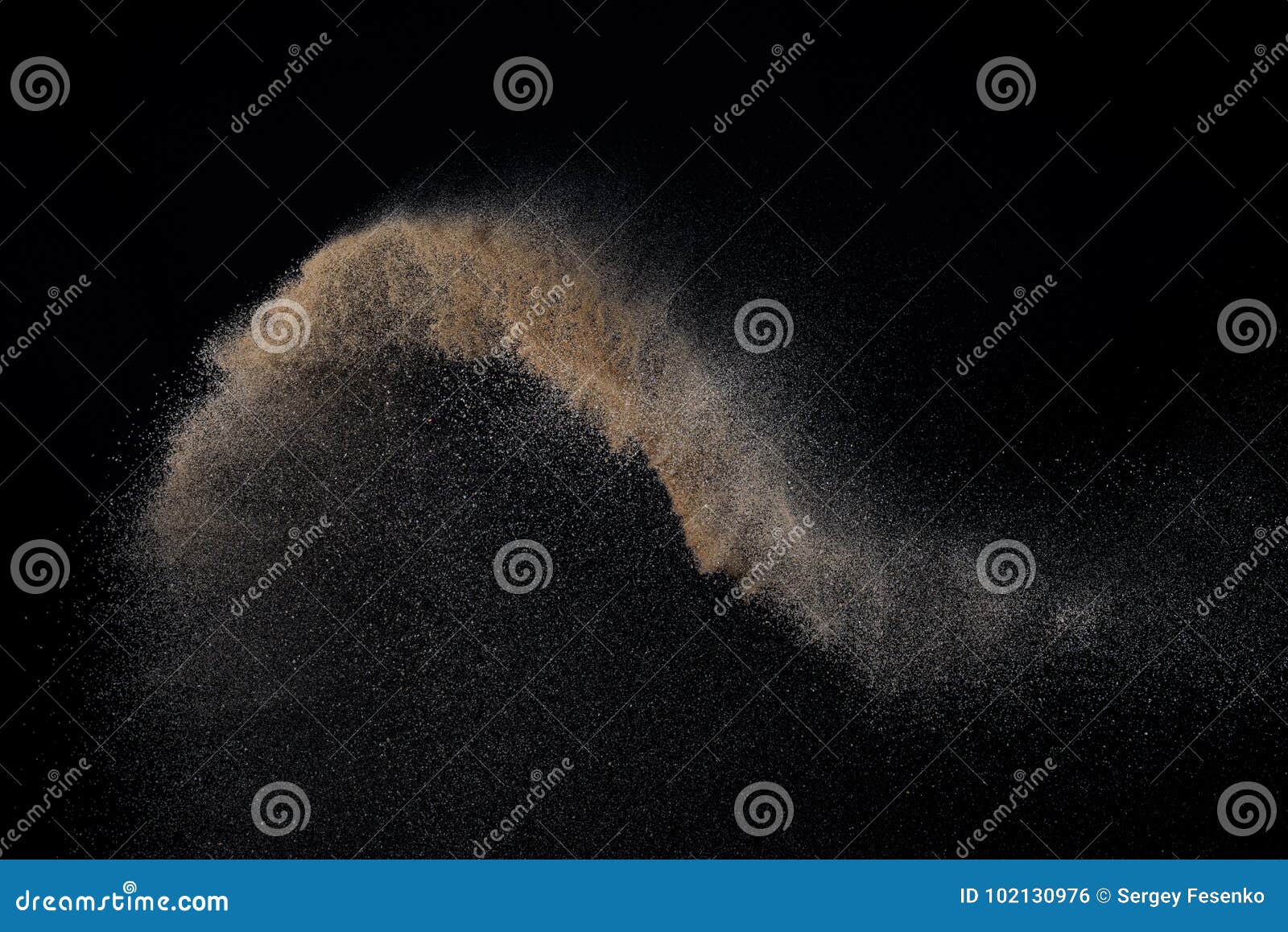 Sandy Explosion Isolated on Black Background. Stock Photo - Image of ...