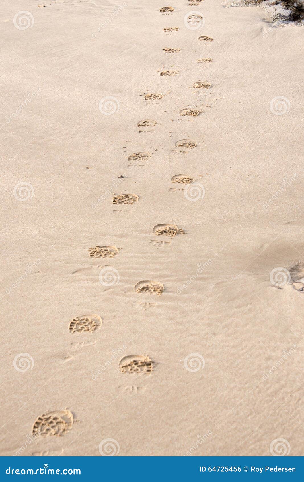 Sandy Footprints stock photo. Image of shoreline, sandy - 64725456
